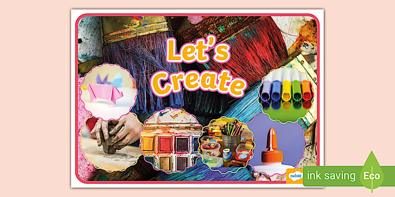 Let's Create Photo Display Poster (teacher made) - Twinkl