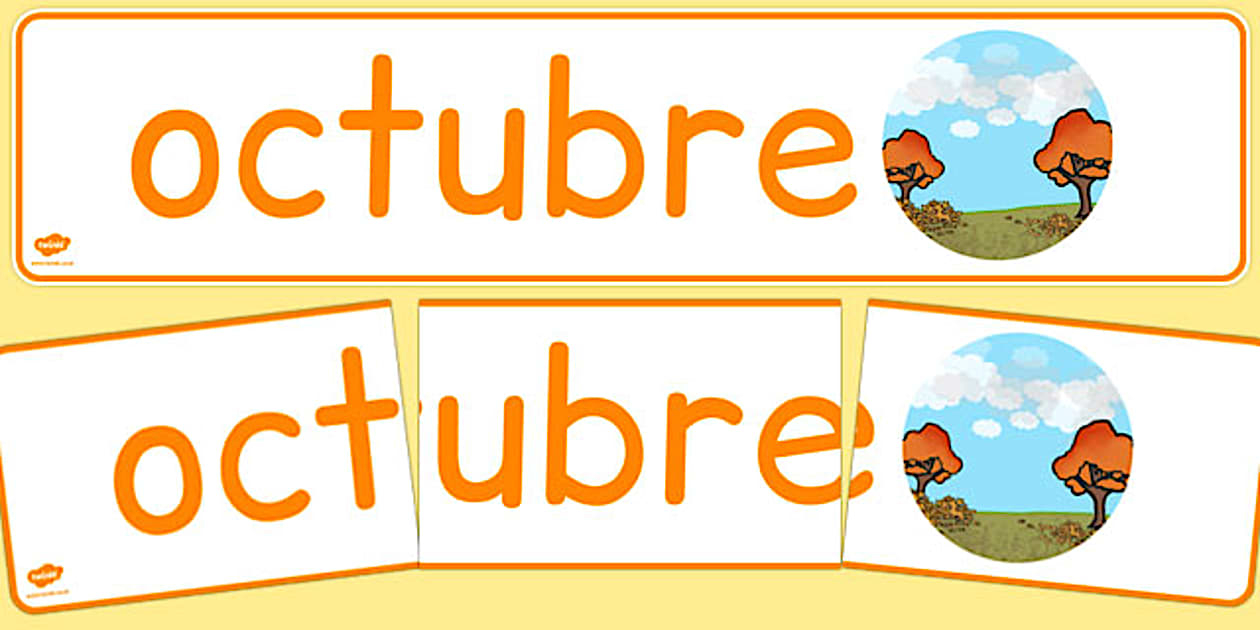 Octubre Display Banner Spanish (teacher made) - Twinkl