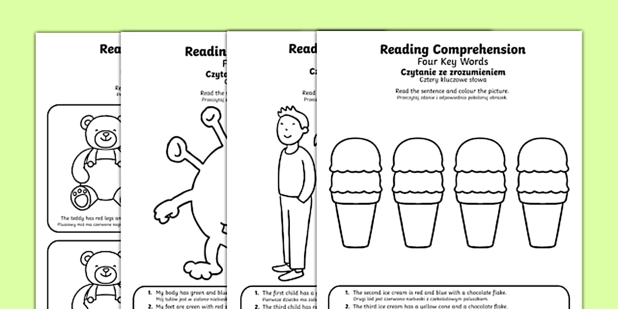 Reading Comprehension Four Key Word Worksheet / Worksheets Polish ...