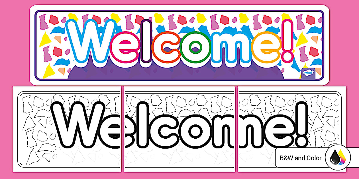 Bright Terrazzo Theme Welcome Banner (Teacher-Made) - Twinkl