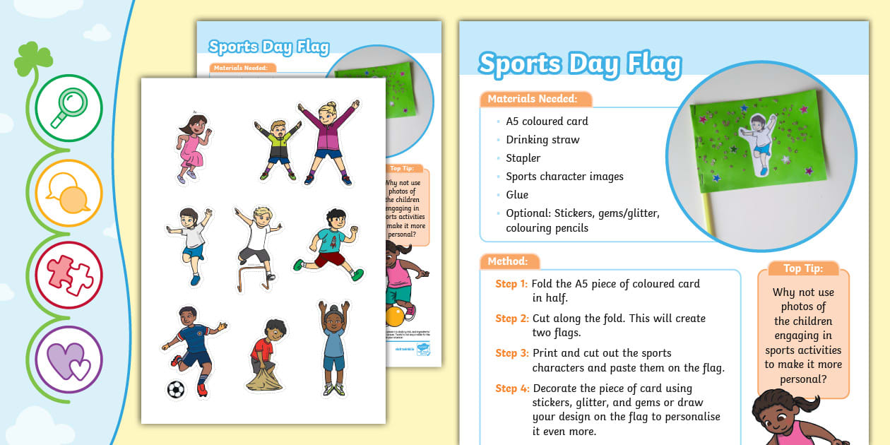 Sports Day Flag Craft (Hecho por educadores) - Twinkl