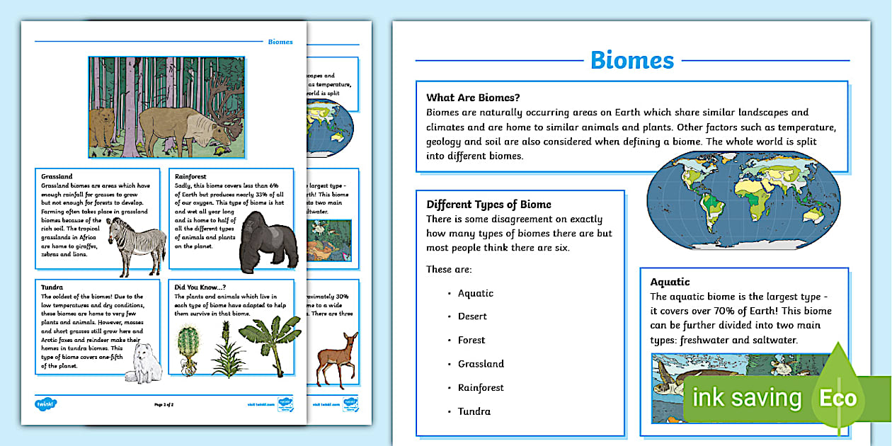Biomes Fact File,biomes (Teacher-Made) - Twinkl