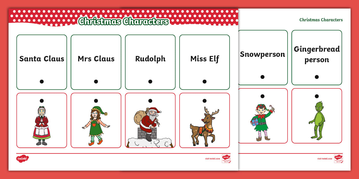 Christmas Characters Thread Matching Activity - Twinkl
