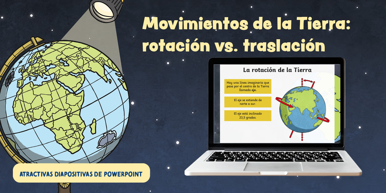 Powerpoint: Movimientos de la Tierra: rotación vs. traslación