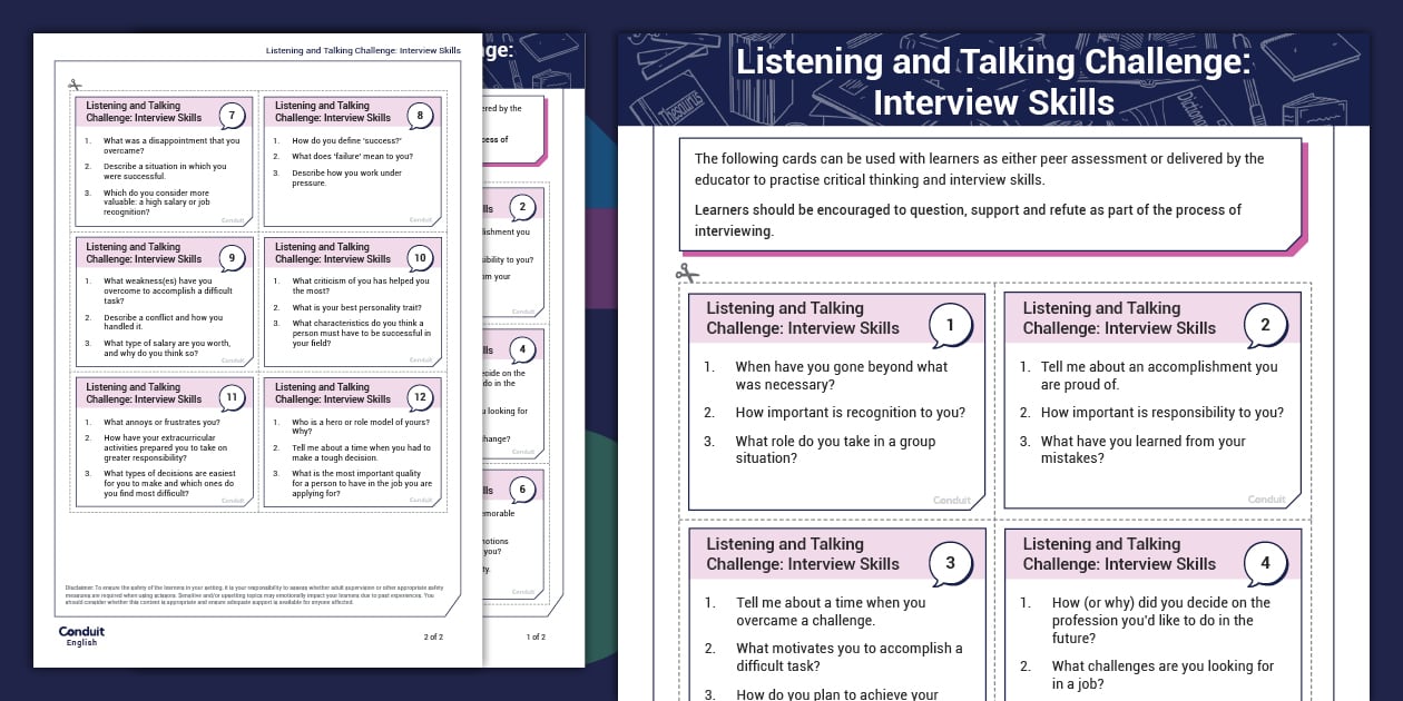 Listening and Talking Challenge: Interview Skills - Twinkl