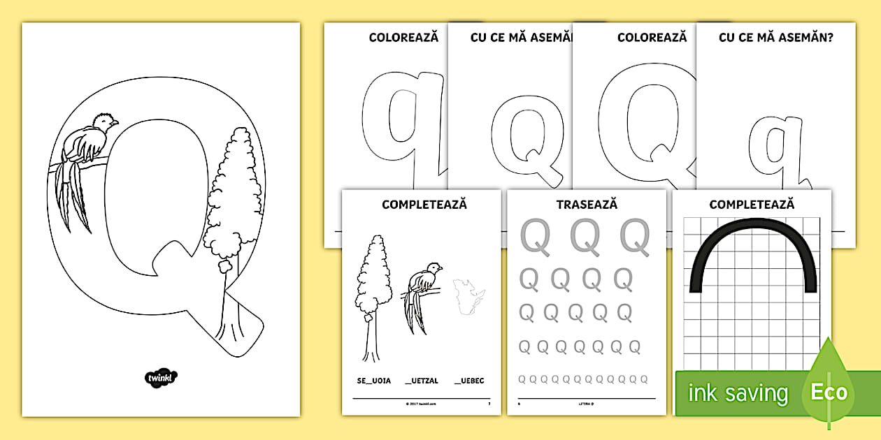 Consolidarea literei Q - Broșură cu activități - Twinkl