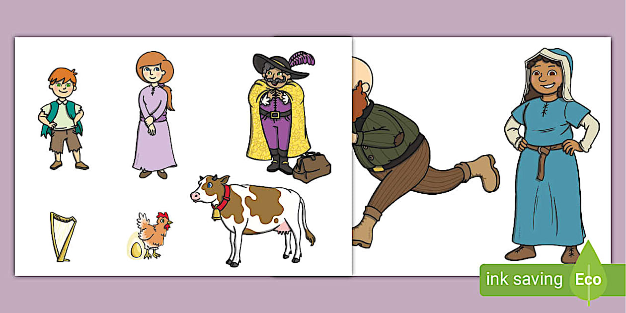 Editable Jack and the Beanstalk Stick Puppets (teacher made)