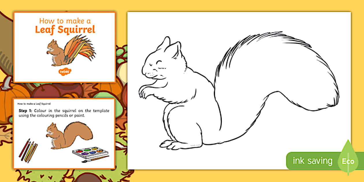 Squirrel Craft | Squirrel Pictures to Print and Colour