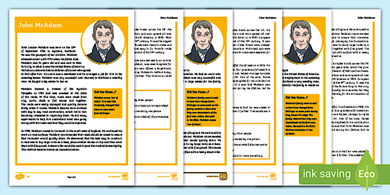 John McAdam Differentiated Reading Comprehension - Twinkl