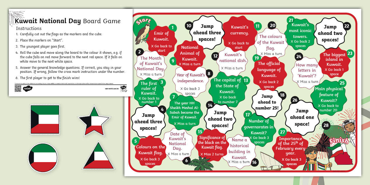 Kuwait National Day Board Game | Fun Educational Activity for Kids