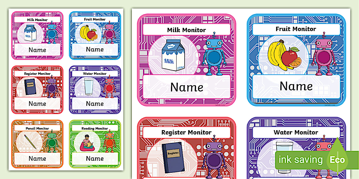 Robot Classroom Monitors Cards (teacher made) - Twinkl