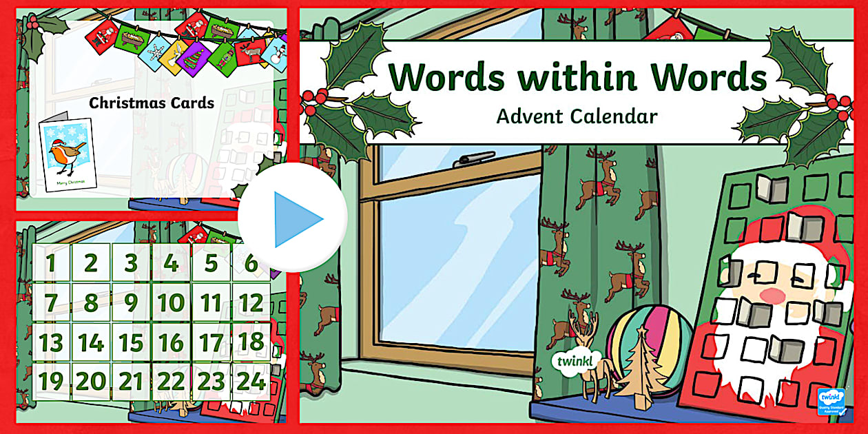 Words within Words Advent Calendar PowerPoint - Twinkl