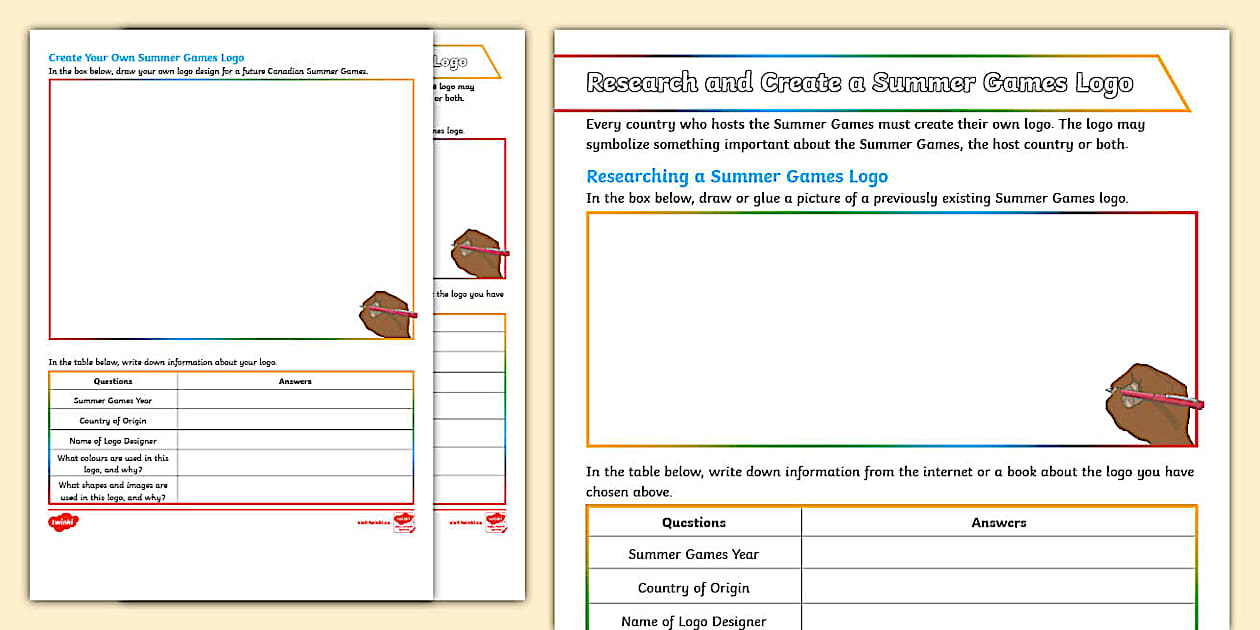 Design a Summer Games Logo Activity Sheet (teacher made)