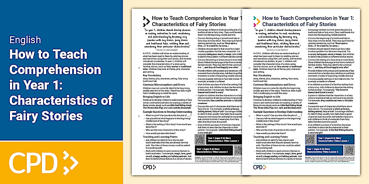 How to Teach Comprehension in Year 1: Characteristics of Fairy Stories