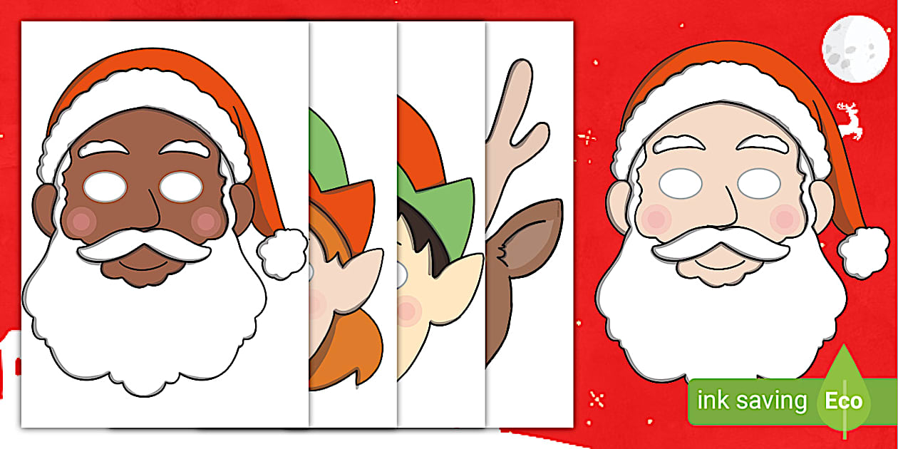 Christmas Role-Play Masks (teacher made) - Twinkl
