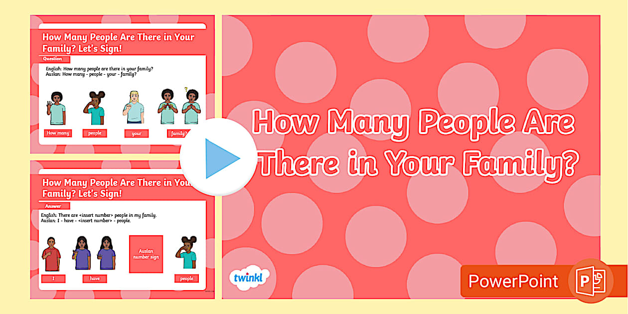 Auslan How Many People Are There in Your Family? PowerPoint