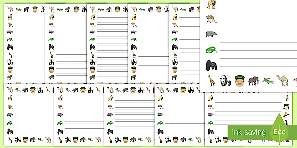 Zoo-Themed Page Border Pack (teacher made) - Twinkl