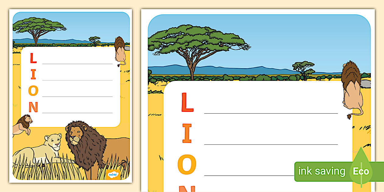 Lion Acrostic Poem Template,lion poem,animal poem, - Twinkl
