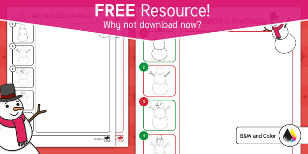 FREE How To Draw a Snowman Activity | Kids Drawing Tutorial