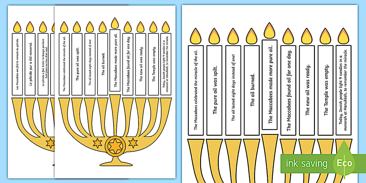 Light the Candle Hanukkah Puzzle English/French - Light the Candle Hanukkah