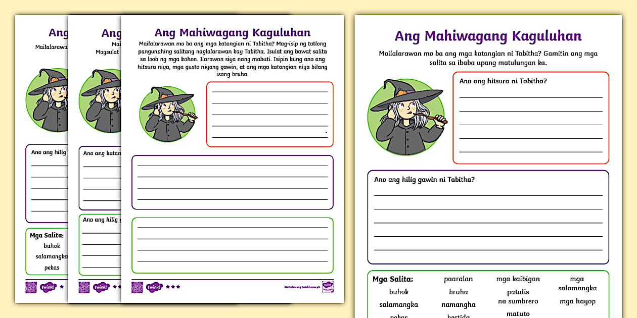 Gabay Sa Paglalarawan Ng Tauhan | Grade 1 | Twinkl - Twinkl