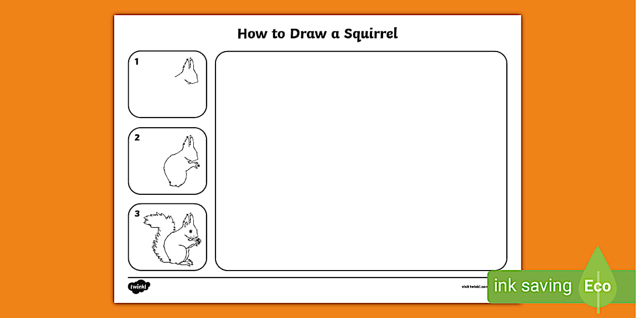 How to Draw a Squirrel for Kids (teacher made) - Twinkl