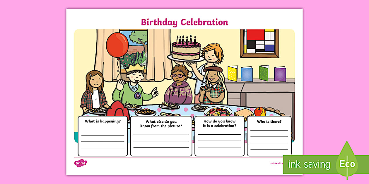 Birthday Celebration Worksheet / Worksheet - Twinkl