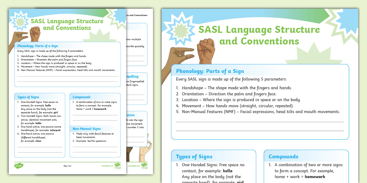 SASL Language Structure and Conventions Reference Guide