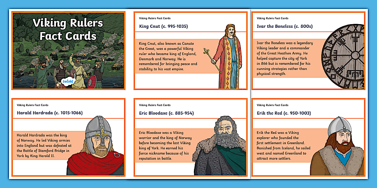 Viking Rulers Information Cards (Teacher-Made) - Twinkl