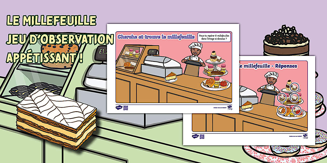 Cherche et trouve : Le millefeuille - Twinkl