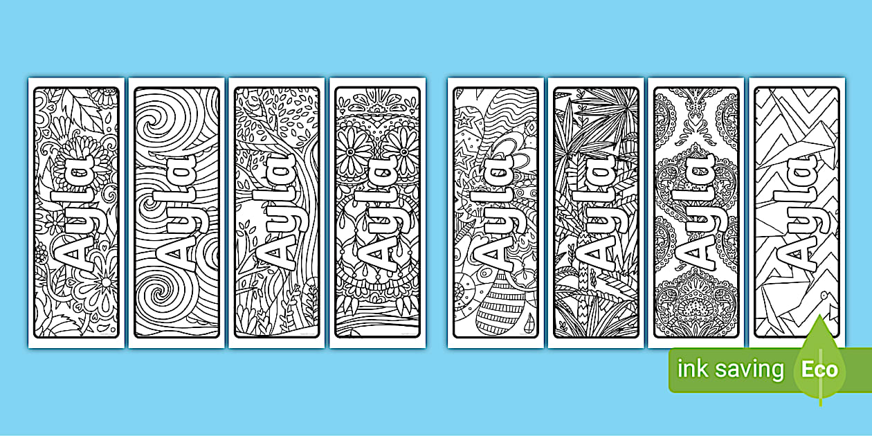 Ayla Mindfulness Name Colouring Bookmarks (Teacher-Made)