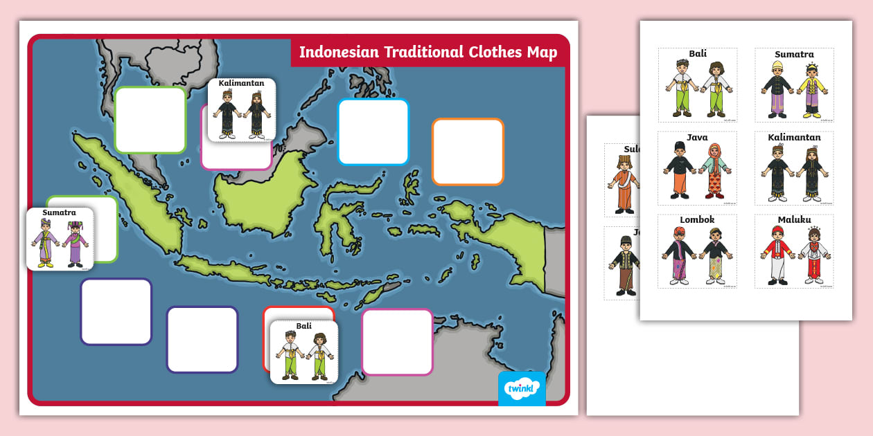 Indonesian Traditional Clothes Matching Activity - Twinkl