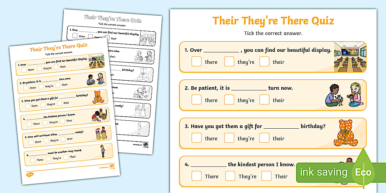 Their They're There Paper Quiz (Teacher-Made) - Twinkl