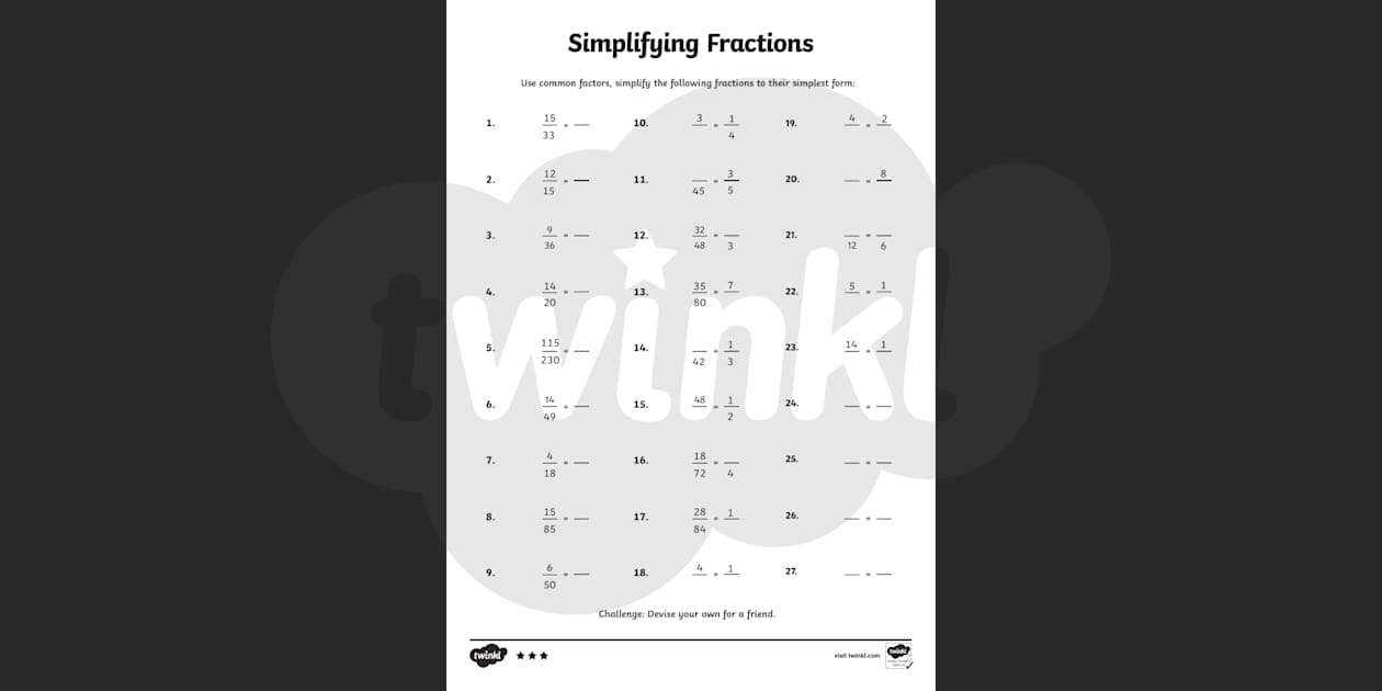 simplify improper fractions worksheet