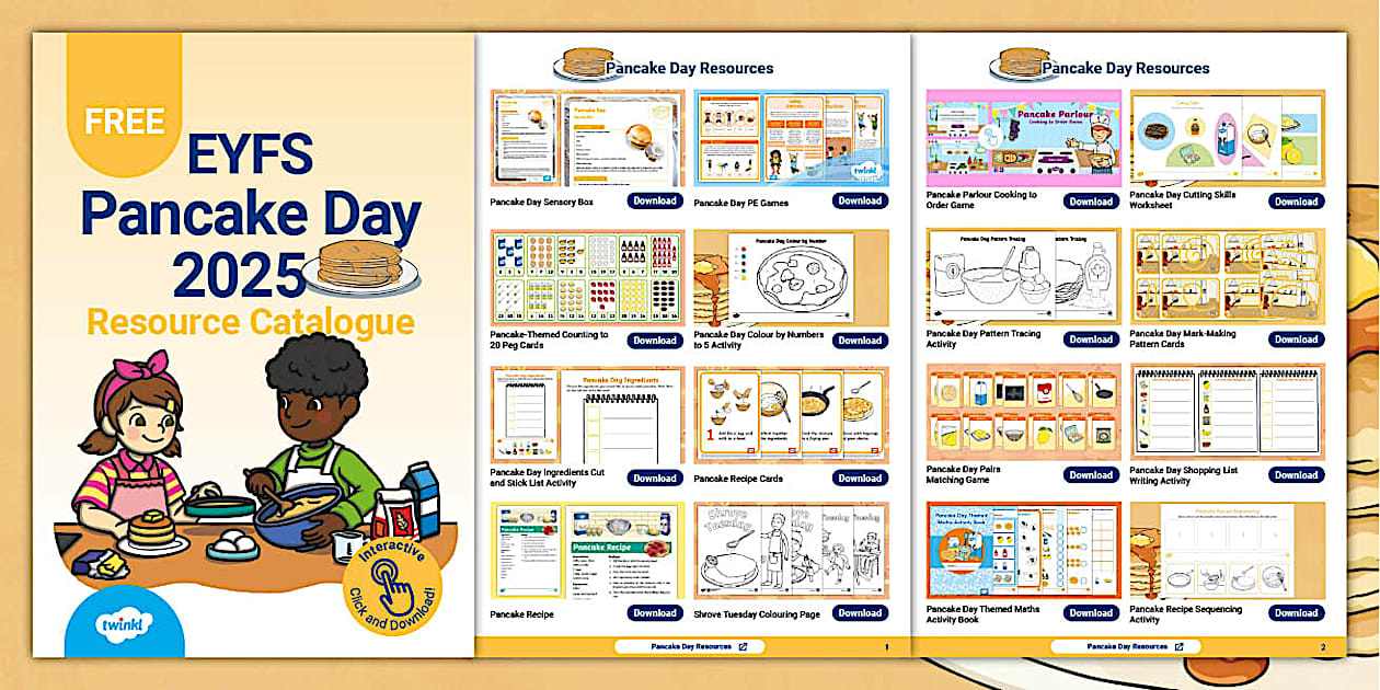 EYFS Pancake Day 2025 Resource Catalogue (teacher made)
