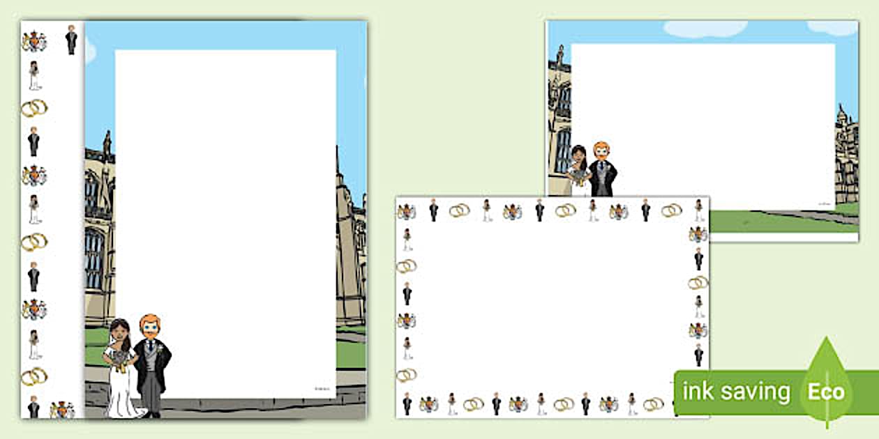 The Royal Wedding Page Borders (teacher made) - Twinkl