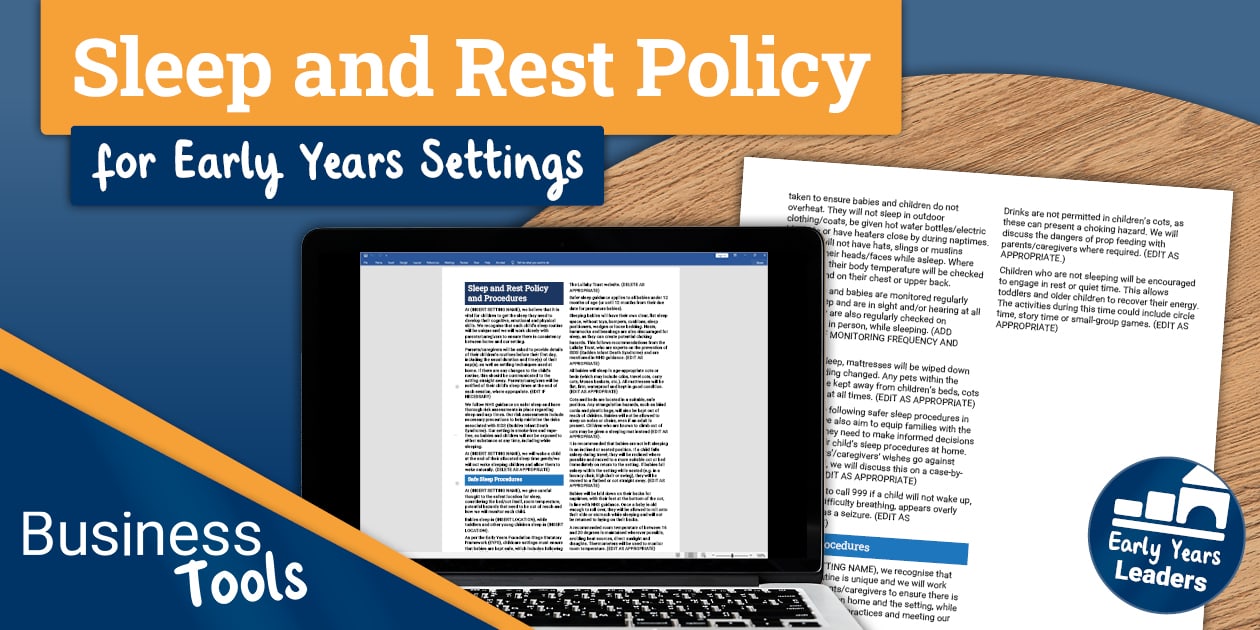 Sleep and Rest Policy and Procedure for Early Years Settings