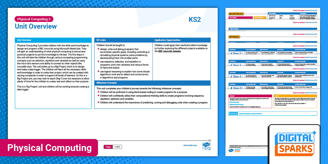 FREE! - Digital Sparks: Physical Computing 3: Unit Overview