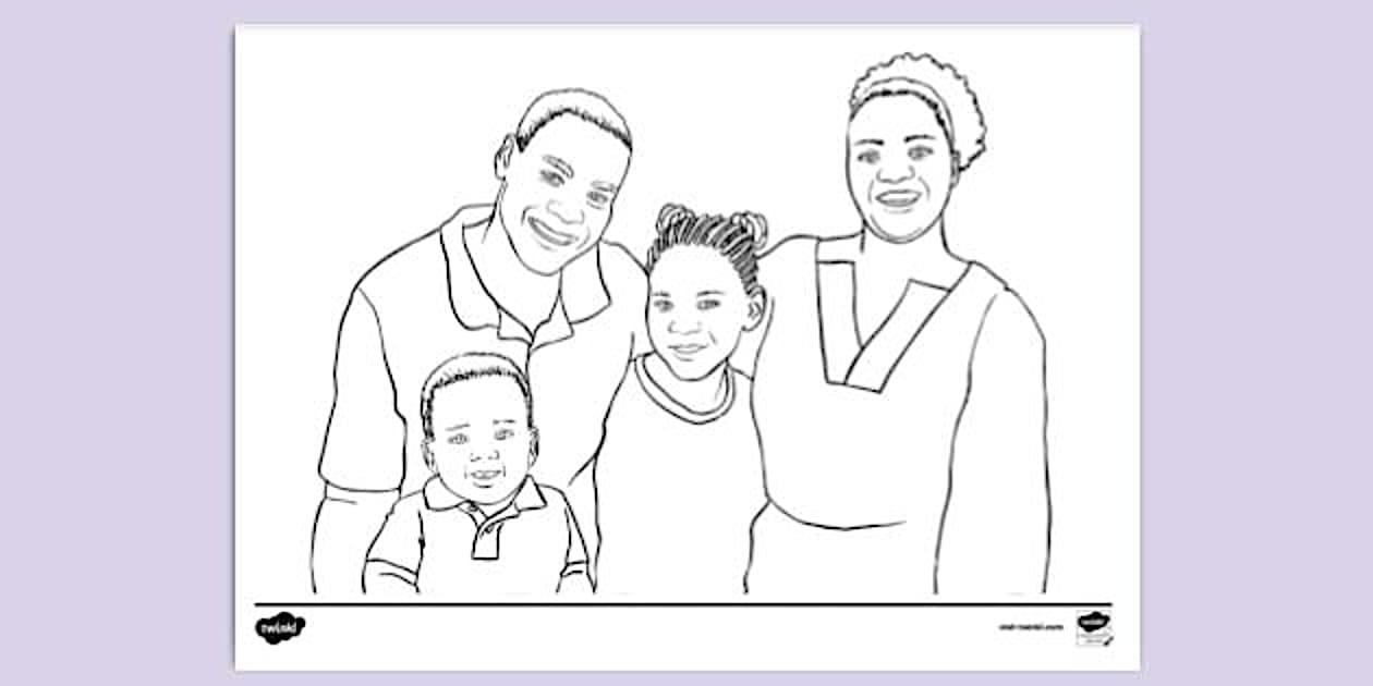 My Family Colouring Page | Primary Resources | Twinkl