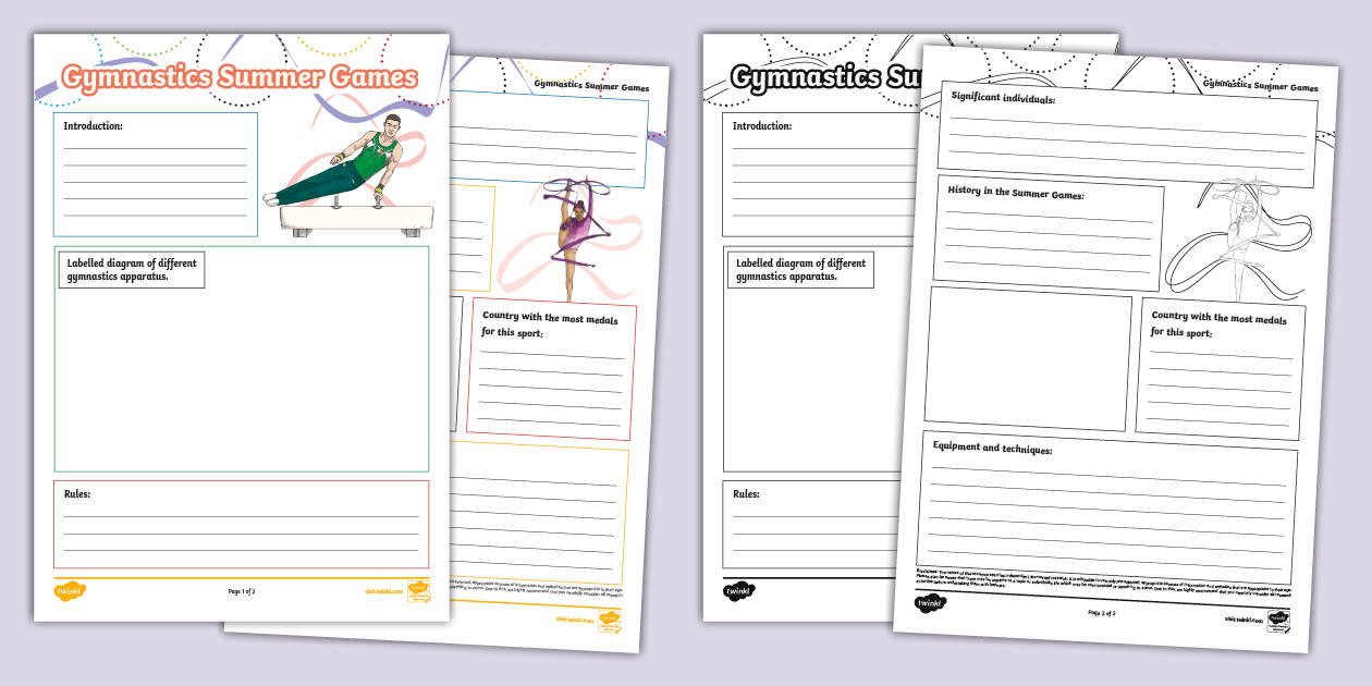 Gymnastics Summer Games Non-Chronological Report Template