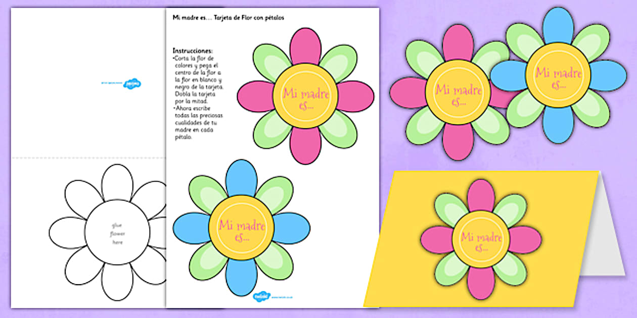 Mother's Day Flap Flower Card Spanish (teacher made)