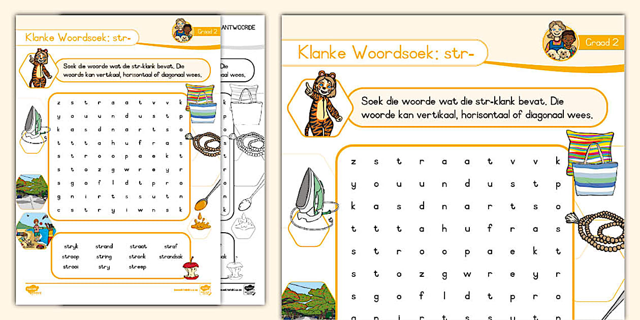 Graad 2 Klanke Woordsoek str- (teacher made) - Twinkl