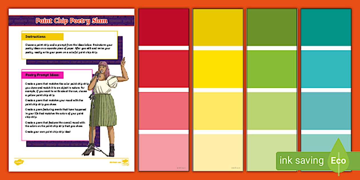 Paint Chip Poetry Slam Activity | Printable | Twinkl USA
