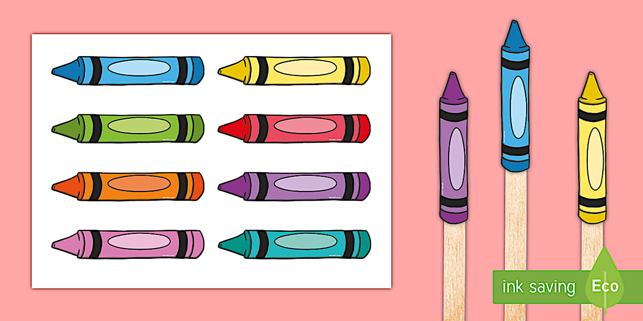 Editable Crayon Themed Stick Puppets (professor feito)
