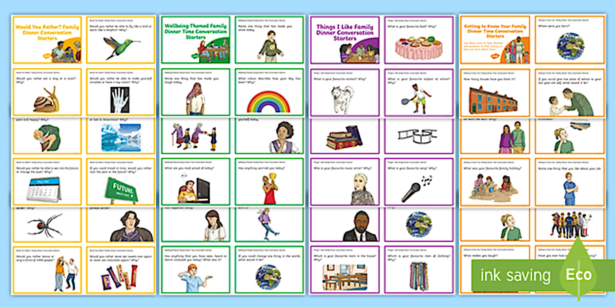 Family Dinner Time Conversation Starters (teacher made)