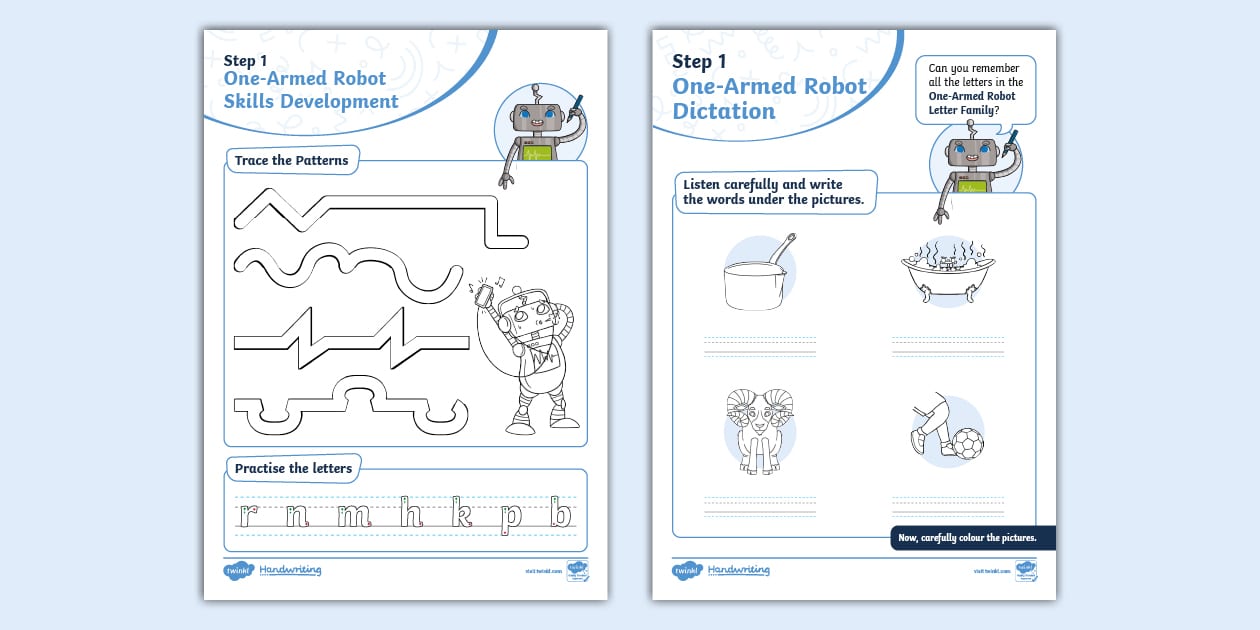 Step 1 One-Armed Robot Skills Development and Dictation Pack