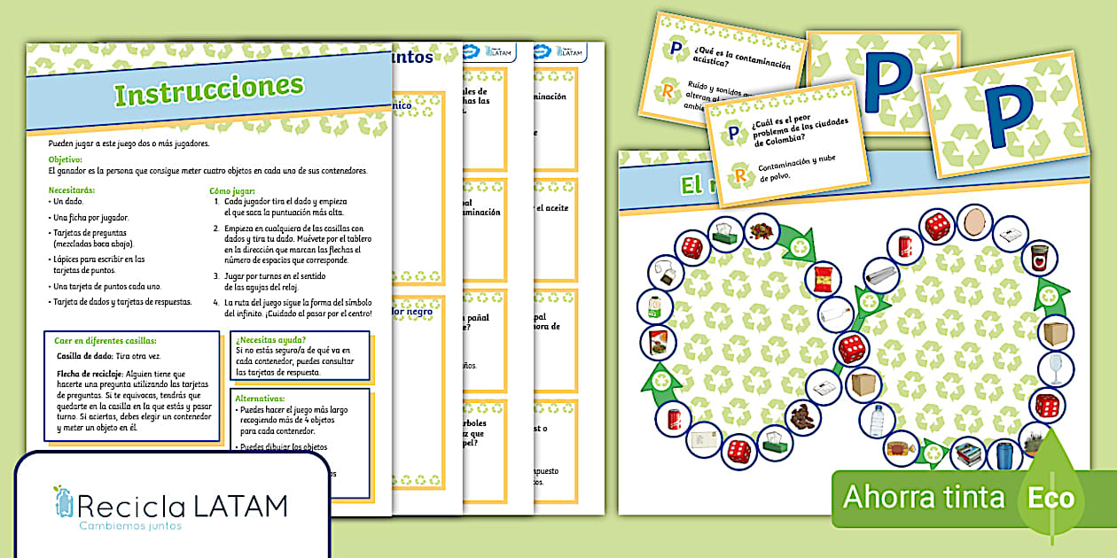 FREE! - Juego de mesa para niños: el reciclaje - Twinkl Colombia