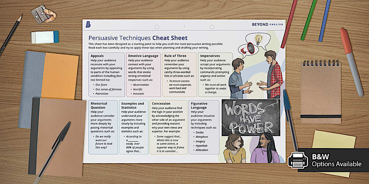 Persuasive Techniques Cheat Sheet - Twinkl