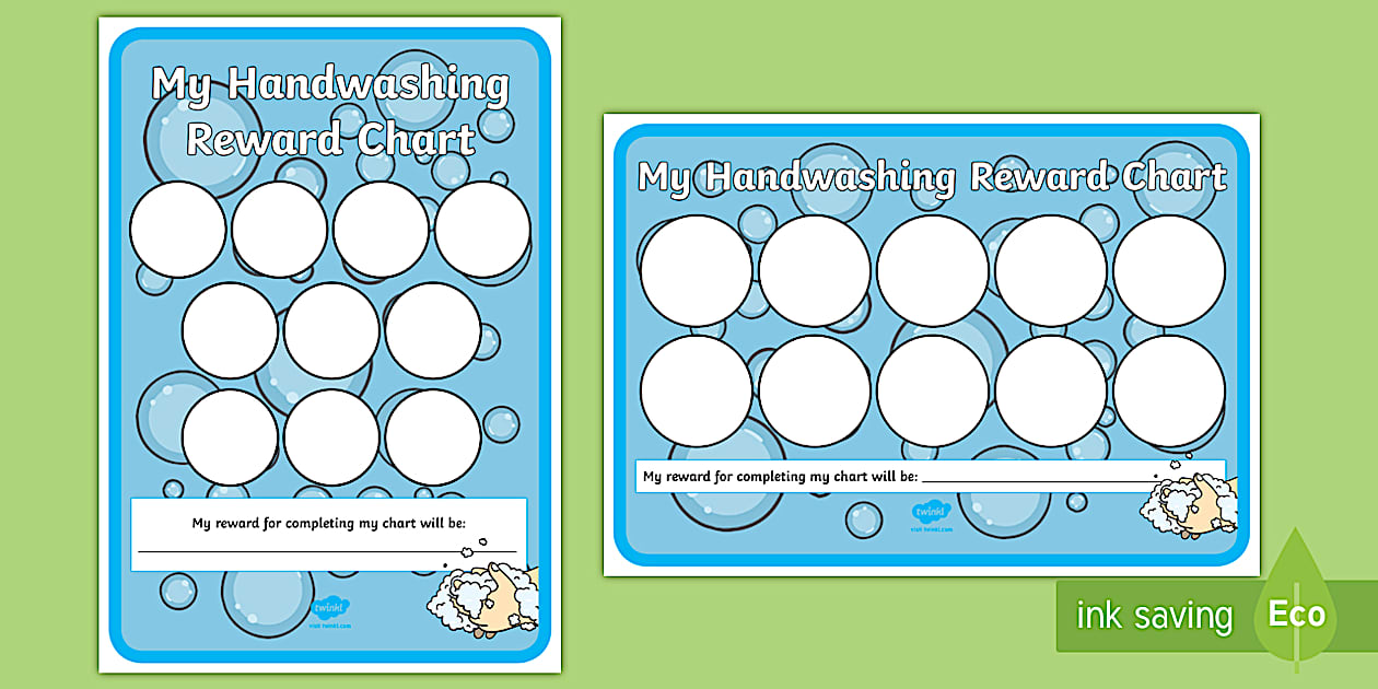 Handwashing 10 Stickers Reward Chart - Kids Hygiene - Twinkl
