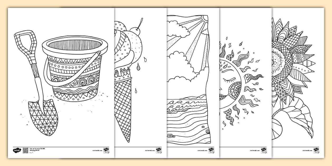 Summer Colouring Pages | Mindfulness Activities for Kids